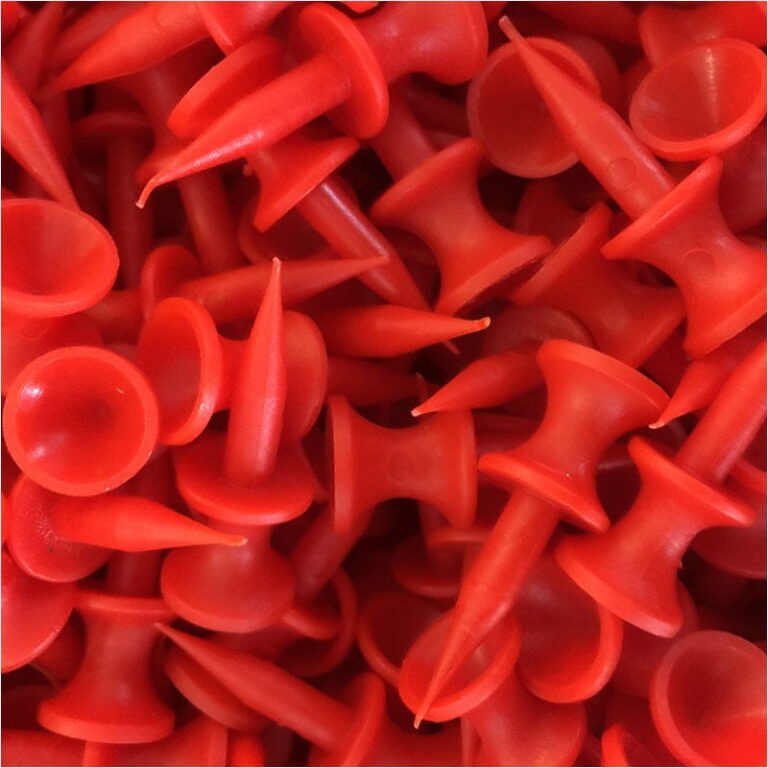 Flotte røde Castle Tees i længden 32 mm ⇒ Billige Golf Tees sælges